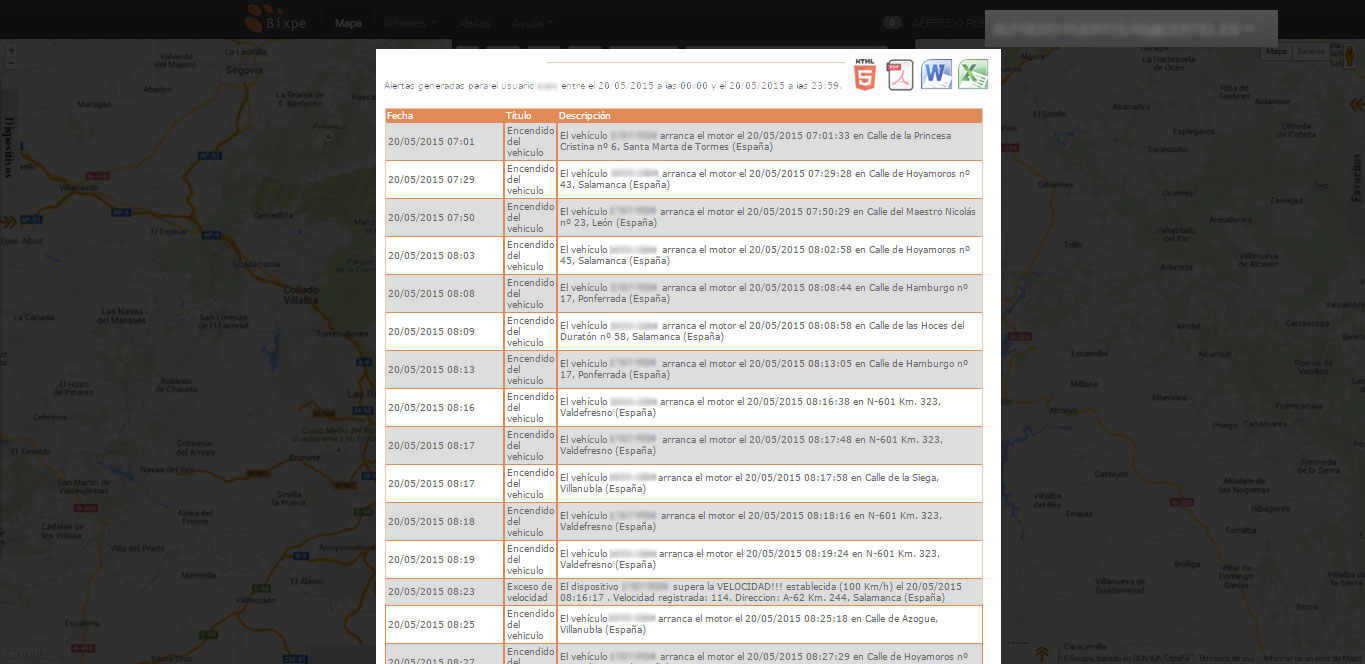 Funcionalidades Bixpe Fleet Tracking Control de Flotas